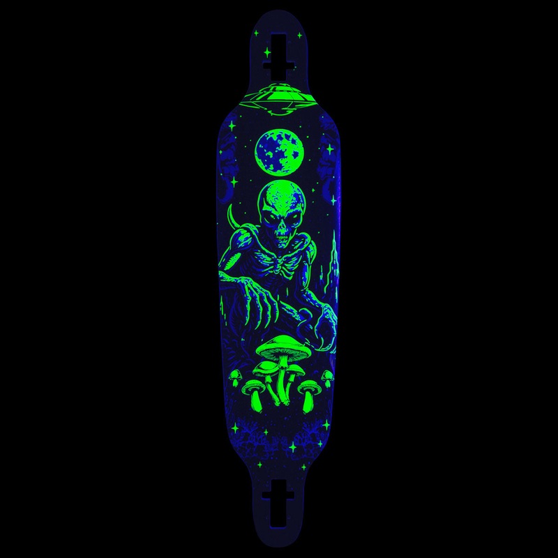 Daddies Mall Poster Blacklight Drop Thru Longboard Complete - Black ...